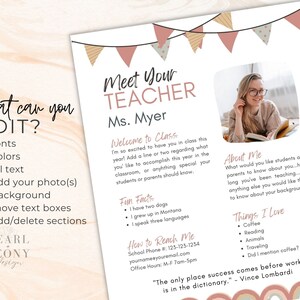 EDITABLE Meet the Teacher Template, Back to School Flyer, Boho Teacher ...