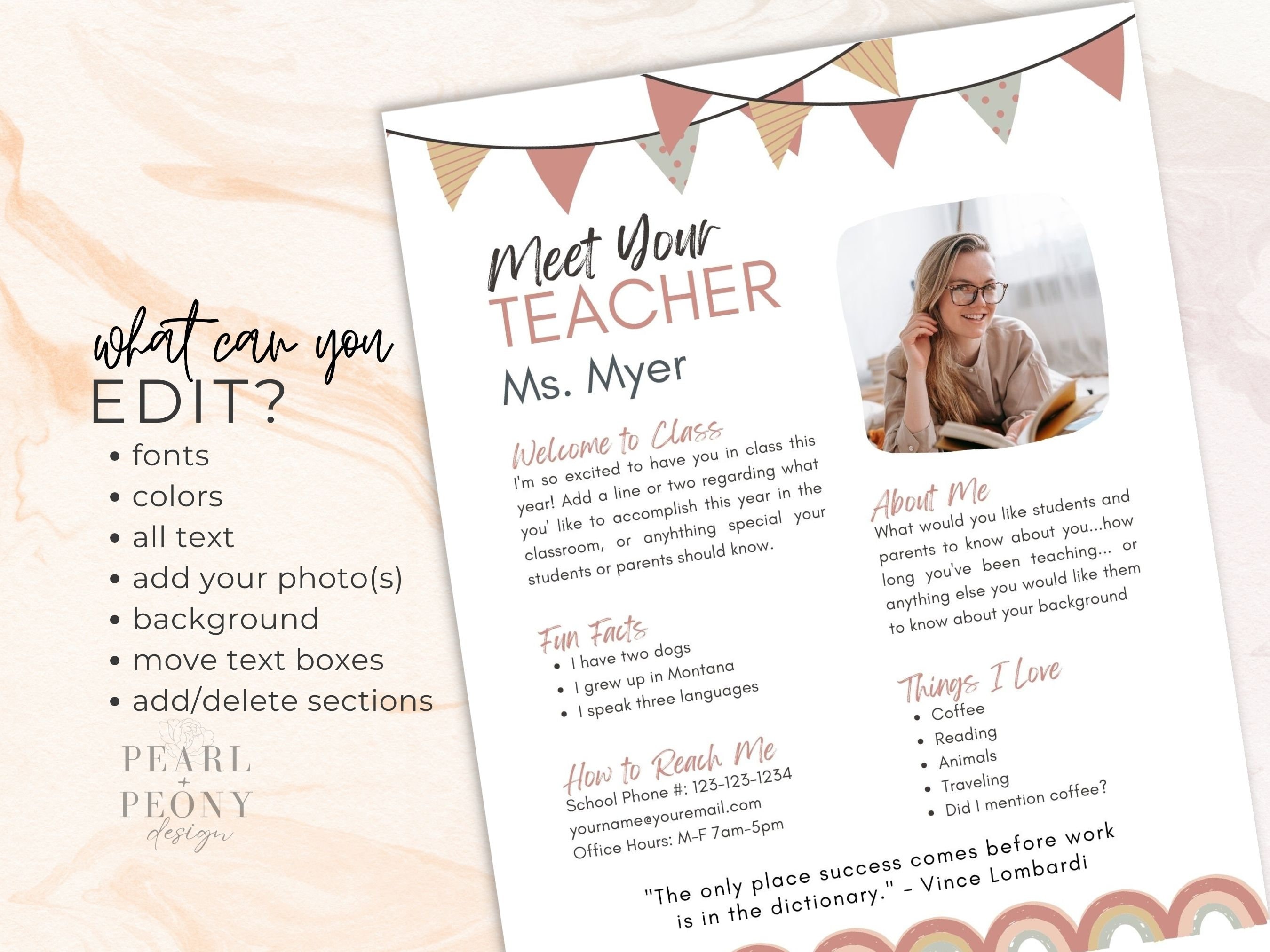 EDITABLE Meet the Teacher Template, Back to School Flyer, Boho Teacher ...