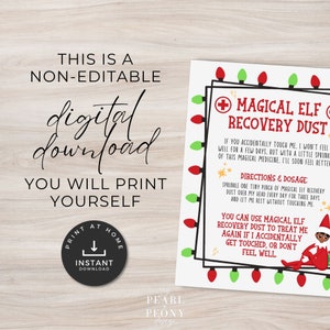 PRINTABLE Black Christmas Elf Recovery Letter, Magic Elf Recovery Dust ...