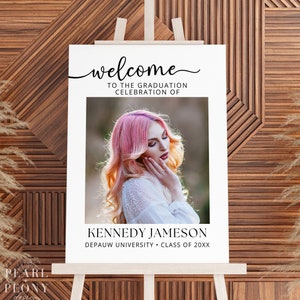 EDITABLE Modern Graduation Party Welcome Sign Template | DIY Editable ...