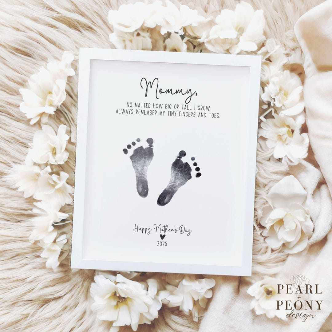 PRINTABLE Mothers Day Handprint Footprint Art Craft, Gift for Mom Baby ...
