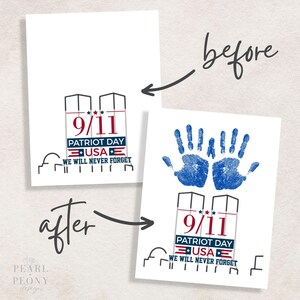 PRINTABLE Patriot Day Handprint Art Craft for Kids, 9/11 Never Forget ...