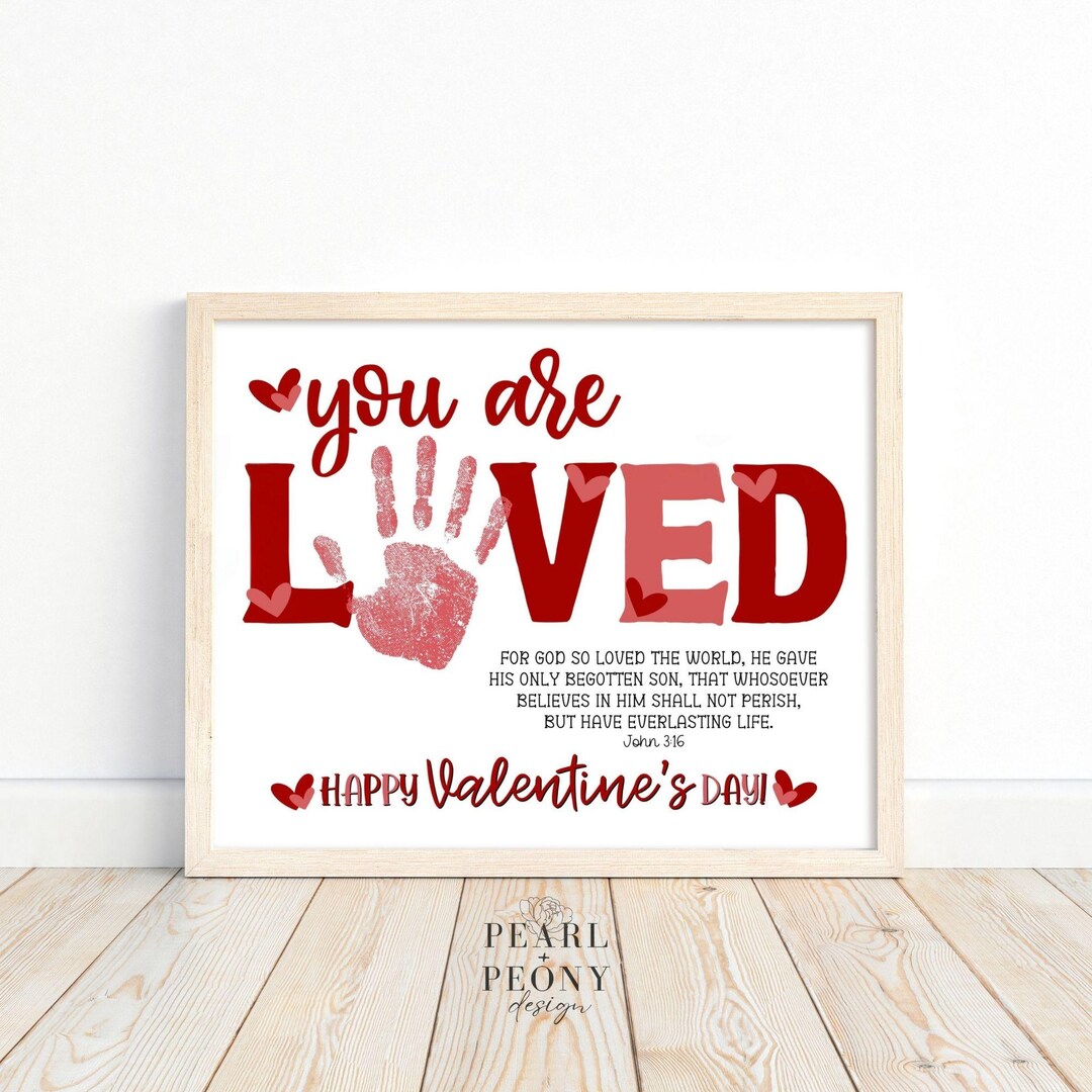 PRINTABLE Christian Valentines Day Handprint Art Craft Project, Toddler ...