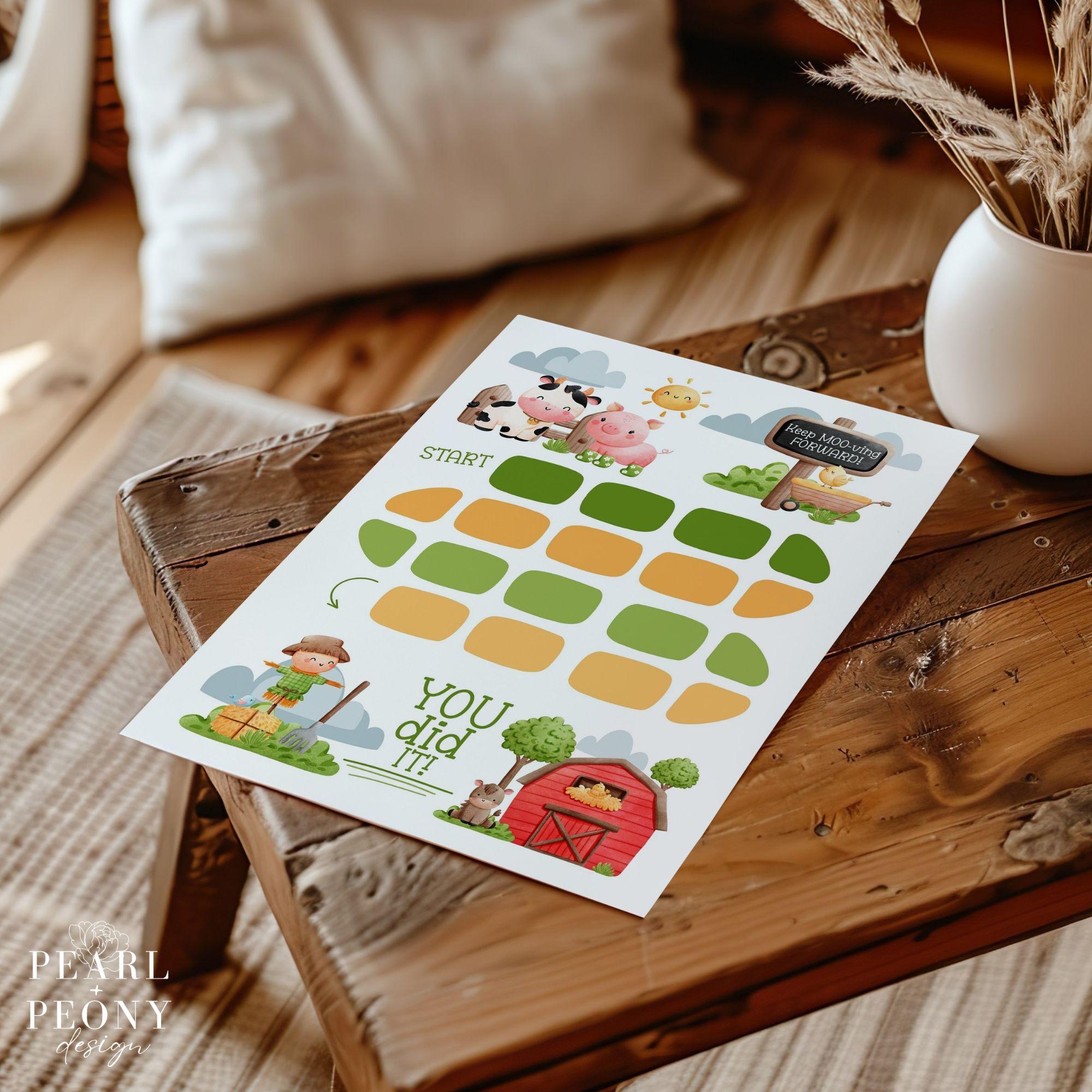 PRINTABLE Cute Farmyard Reward Chart, Kids Chore Chart, Farm Animal ...