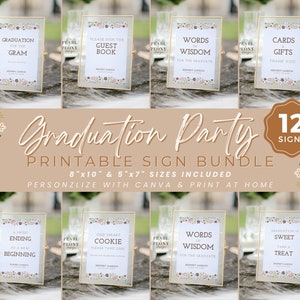 EDITABLE Graduation Party Signs Template Bundle, Printable Graduation ...
