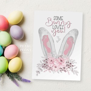 PRINTABLE Easter Handprint Art Craft for Kids, Bunny Footprint Keepsake ...