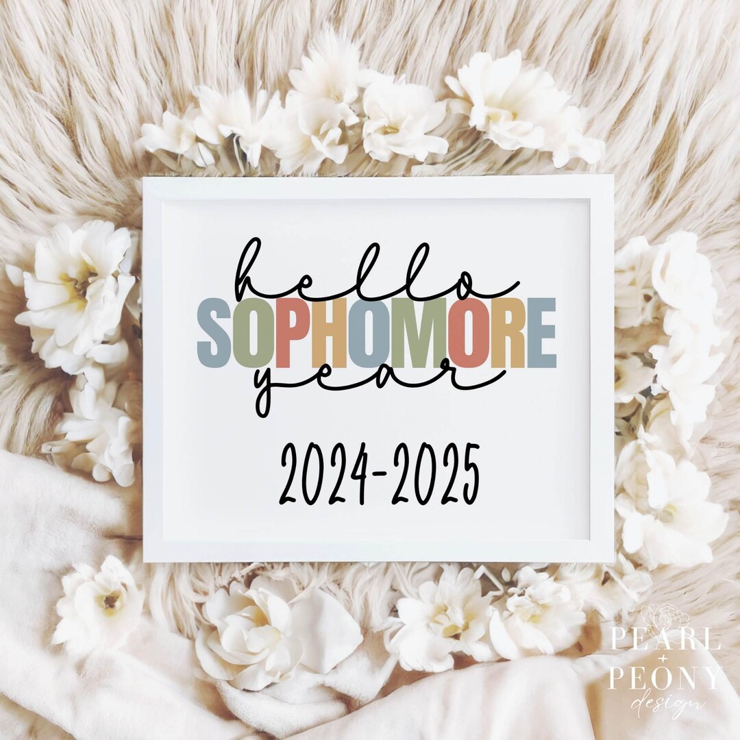 PRINTABLE 2024 Boho First Day of Sophomore Year 10th Grade Sign, Aesthetic Back to School Photo ...