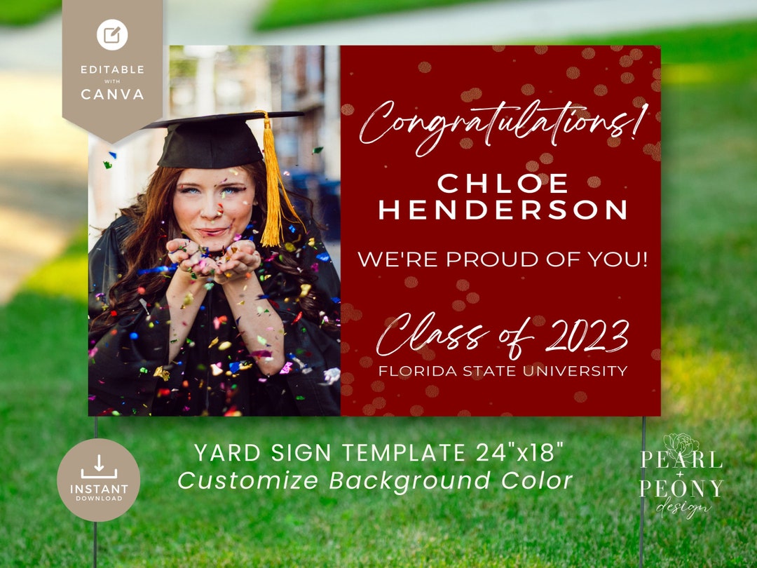 Class of 2025 Graduation Yard Sign Template | Graduation Yard Sign ...