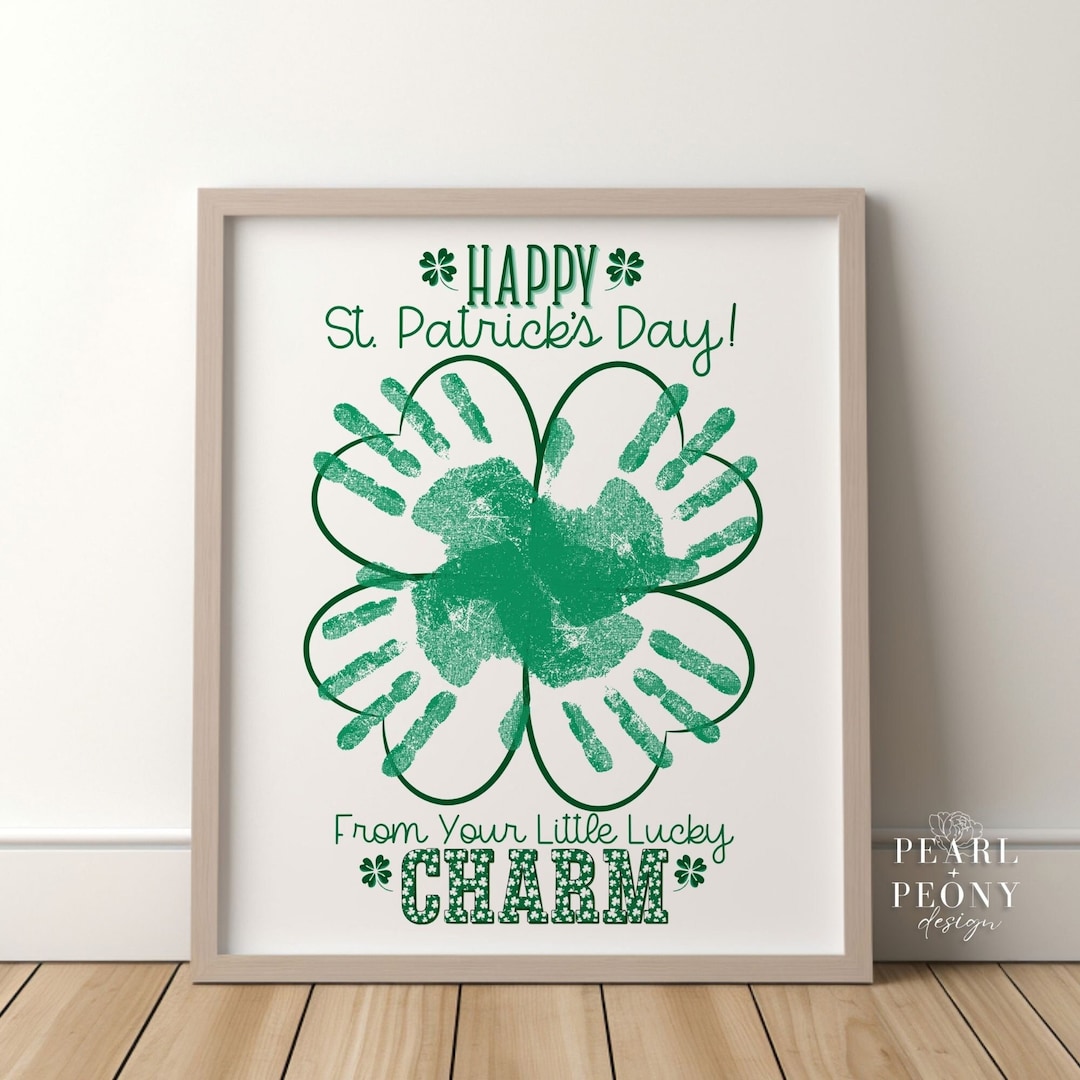 PRINTABLE St. Patrick's Day Handprint Art Craft for Kids, Keepsake Art ...