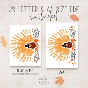 PRINTABLE Thanksgiving Handprint Art Craft, DIY Handprint Fall Art, Pre ...