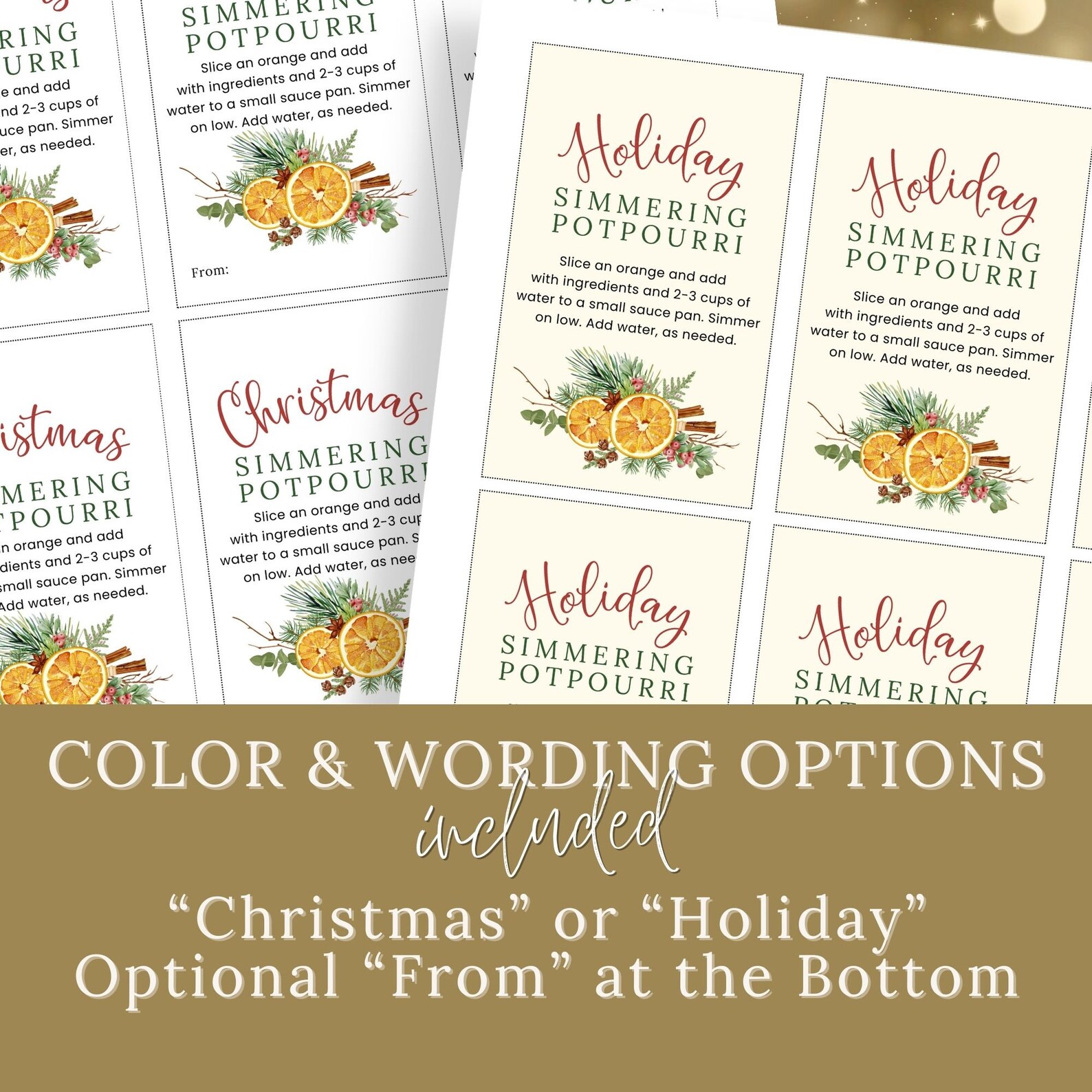 PRINTABLE Christmas Simmer Pot Tags, Holiday Potpourri Gift Tag ...