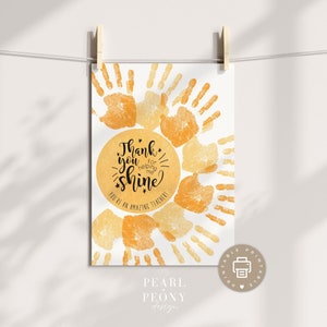 PRINTABLE Teacher Appreciation Handprint Art Craft, Keepsake Art ...