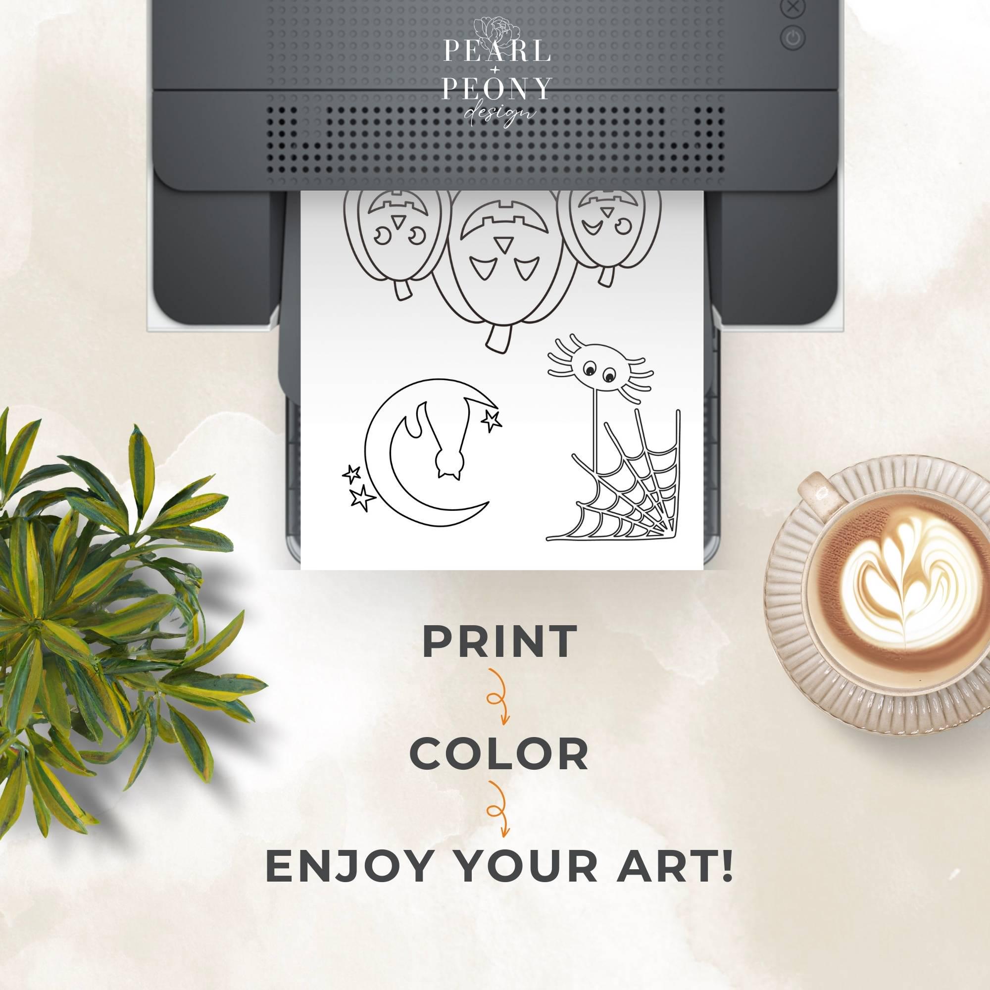 PRINTABLE Halloween Coloring Page, Fall Art Craft, Preschool ...