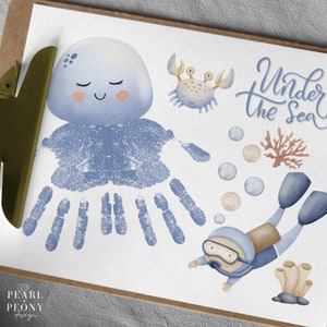 PRINTABLE Under the Sea Handprint Art Craft for Kids, Sea Life, Toddler ...