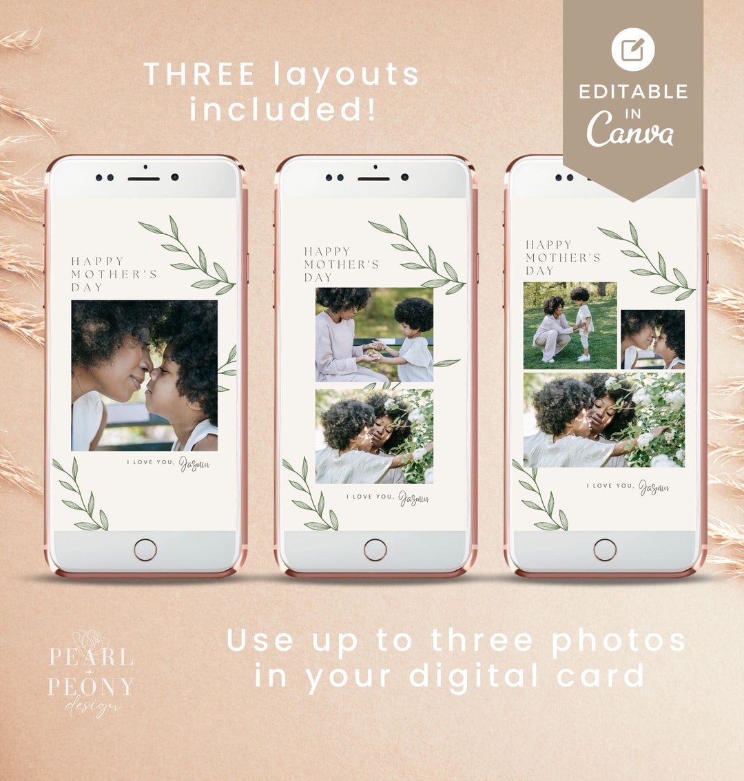 Digital Mother's Day Card Template Last Minute Mother's Day Card Photo ...