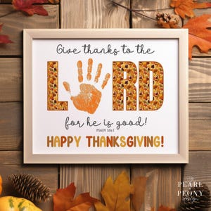 PRINTABLE Christian Thanksgiving Handprint Art Craft, Bible Verse Fall ...