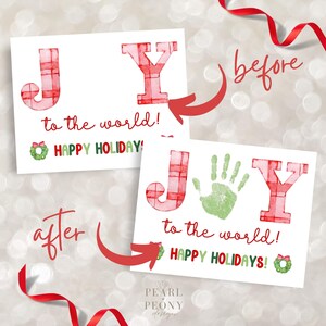PRINTABLE Happy Holidays Handprint Art Craft for Kids, Joy Keepsake Art ...