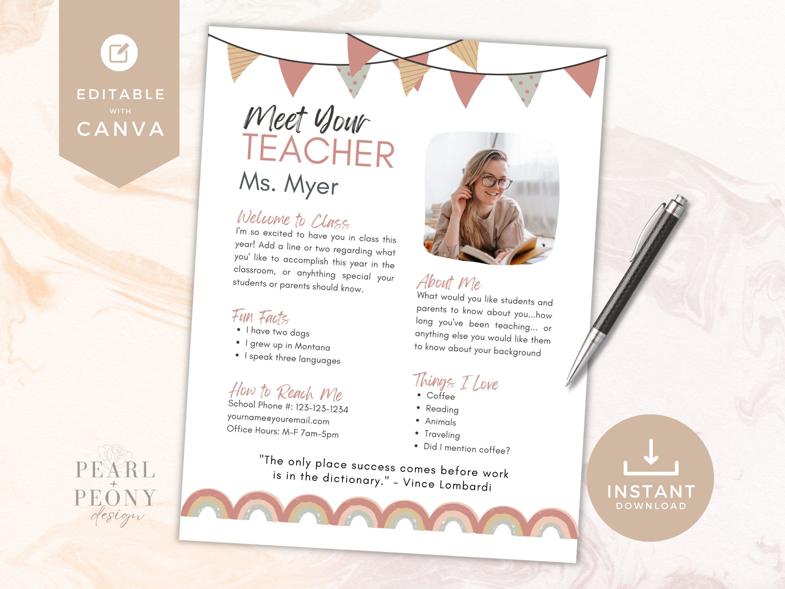 EDITABLE Meet the Teacher Template, Back to School Flyer, Boho Teacher ...