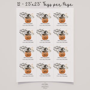 EDITABLE Halloween Gift Tag Template, Printable Classroom Party Favor ...