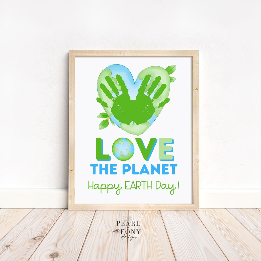 PRINTABLE Earth Day Handprint Art Craft for Kids, Keepsake Art, Toddler ...