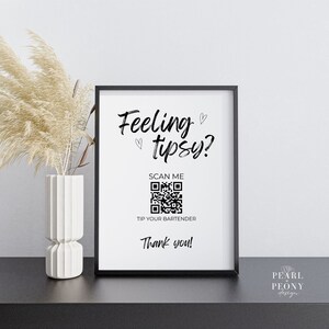 PRINTABLE Feeling Tipsy Sign Template | Tip Your Bartender Sign ...
