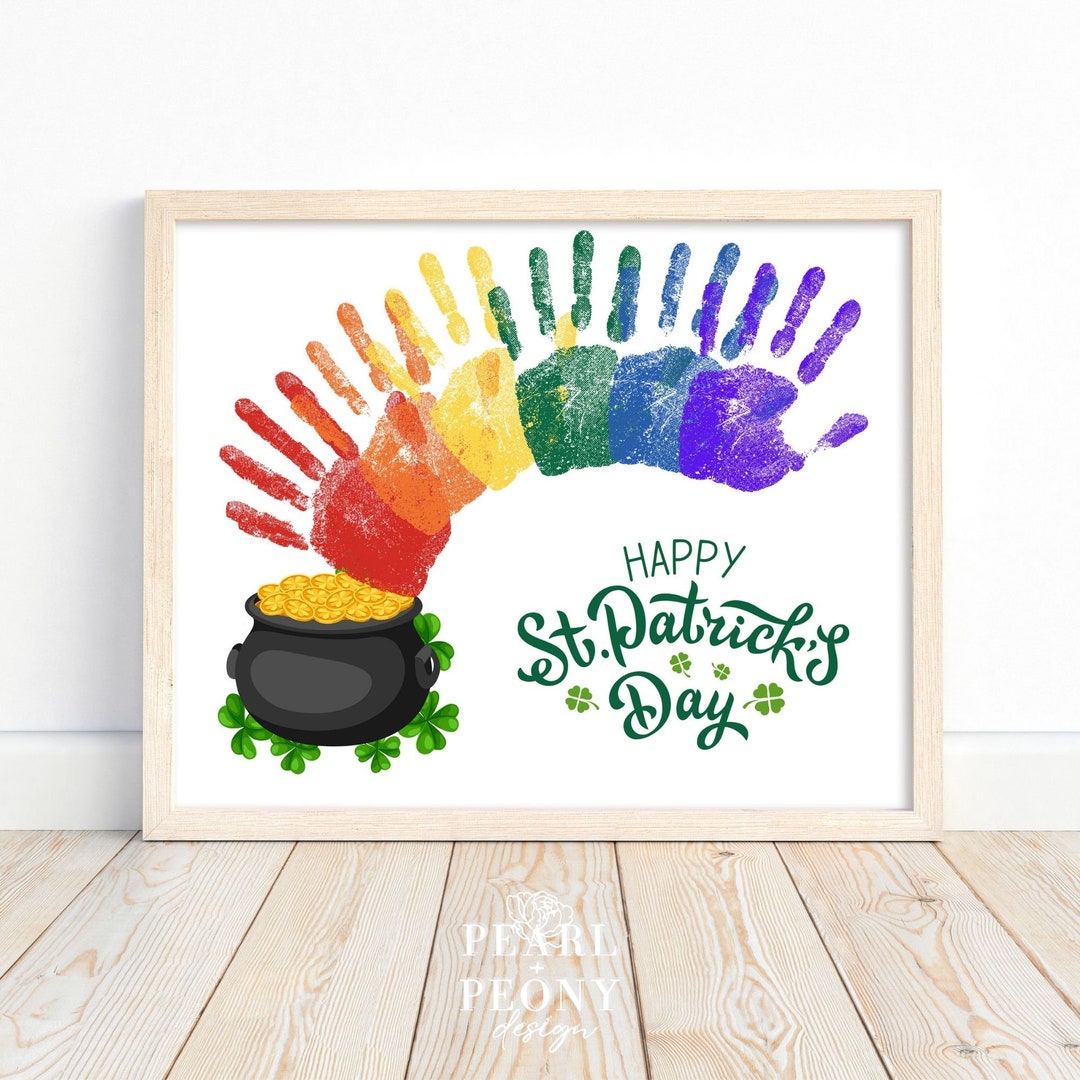 PRINTABLE St. Patrick's Day Handprint Art Craft for Kids, Keepsake Art ...