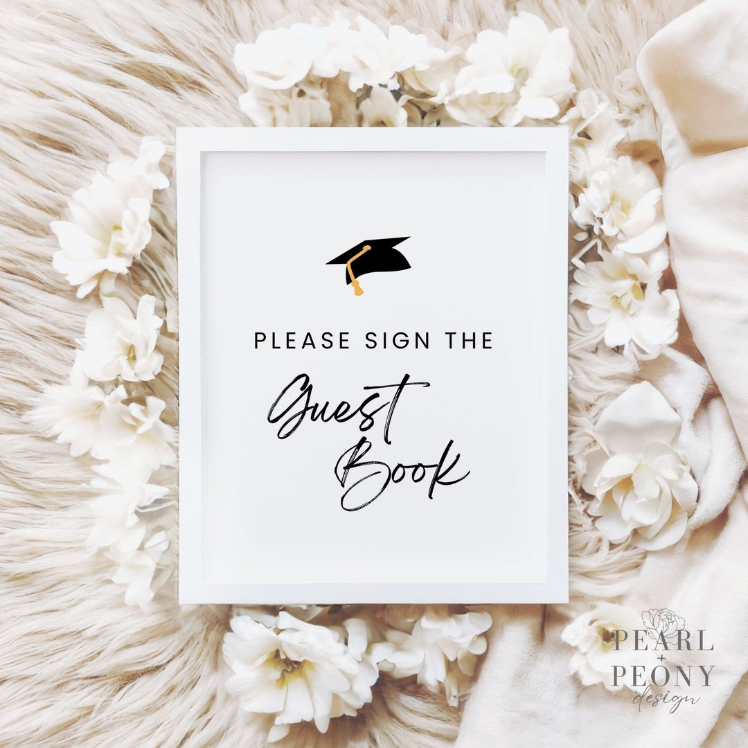 PRINTABLE Graduation Party Guest Book Table Sign, NON-EDITABLE Print ...
