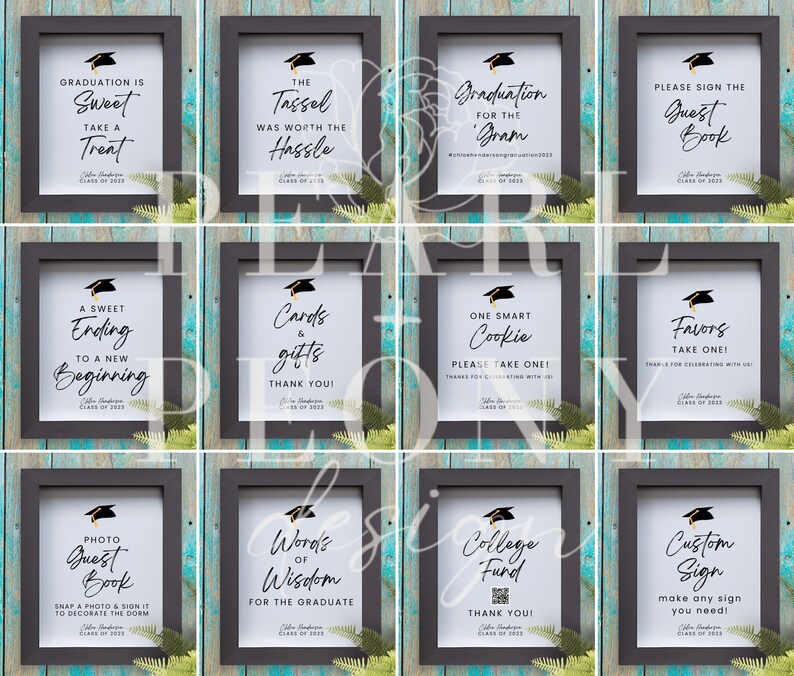 Graduation Party Signs Template Bundle Printable Graduation - Etsy