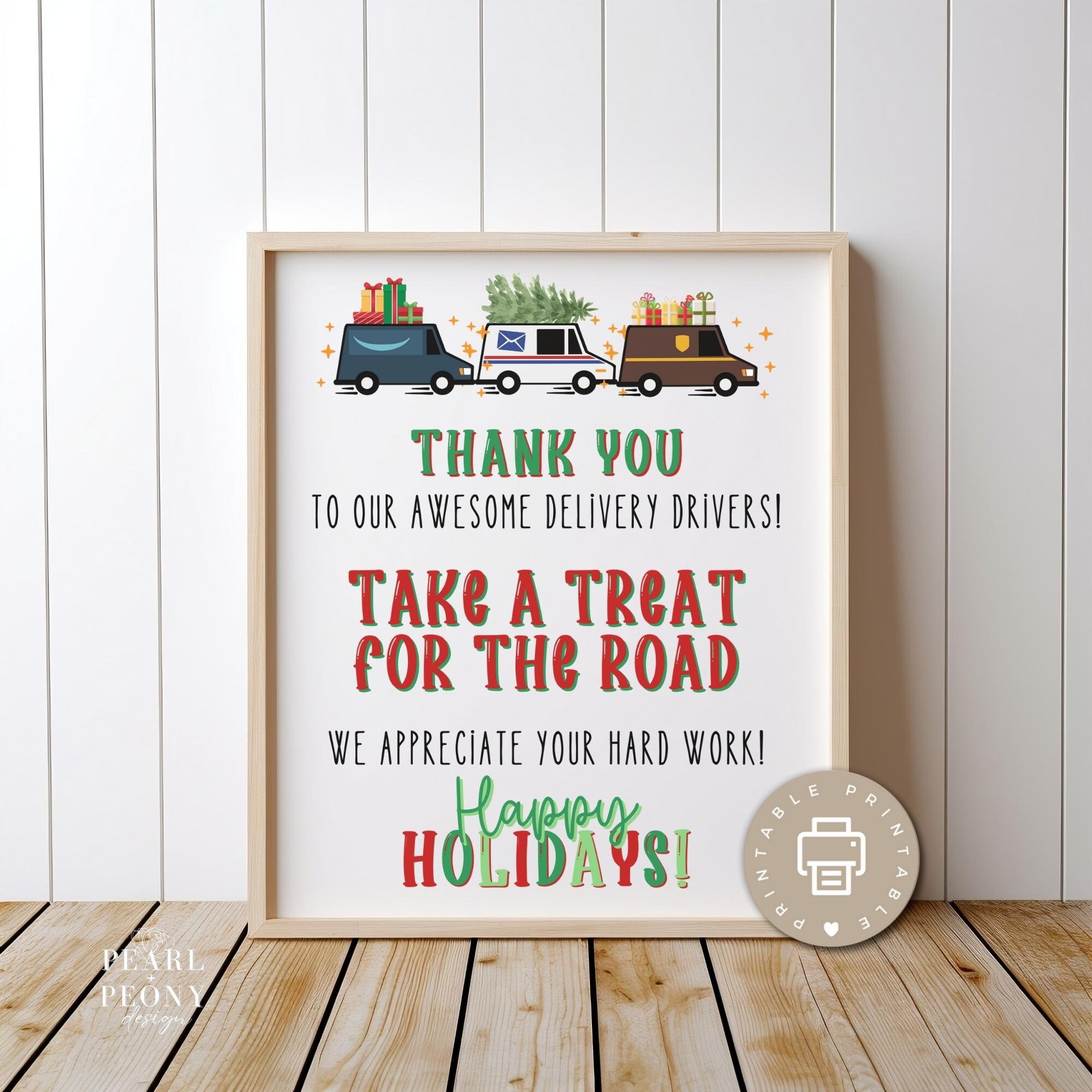 PRINTABLE Delivery Driver Snack Sign, Please Take a Treat Thank You ...