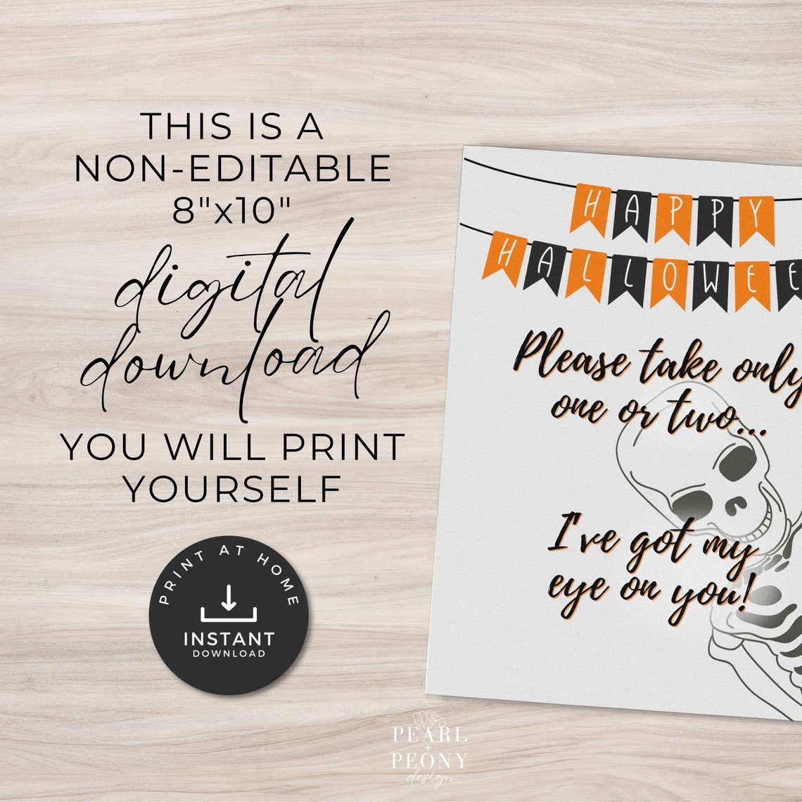 PRINTABLE Halloween Candy Bowl Sign, Please Take One Sign, Trick or ...
