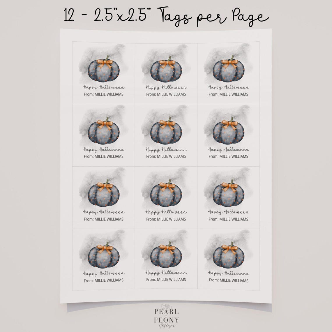 EDITABLE Halloween Gift Tag Template, Printable Classroom Party Favor ...