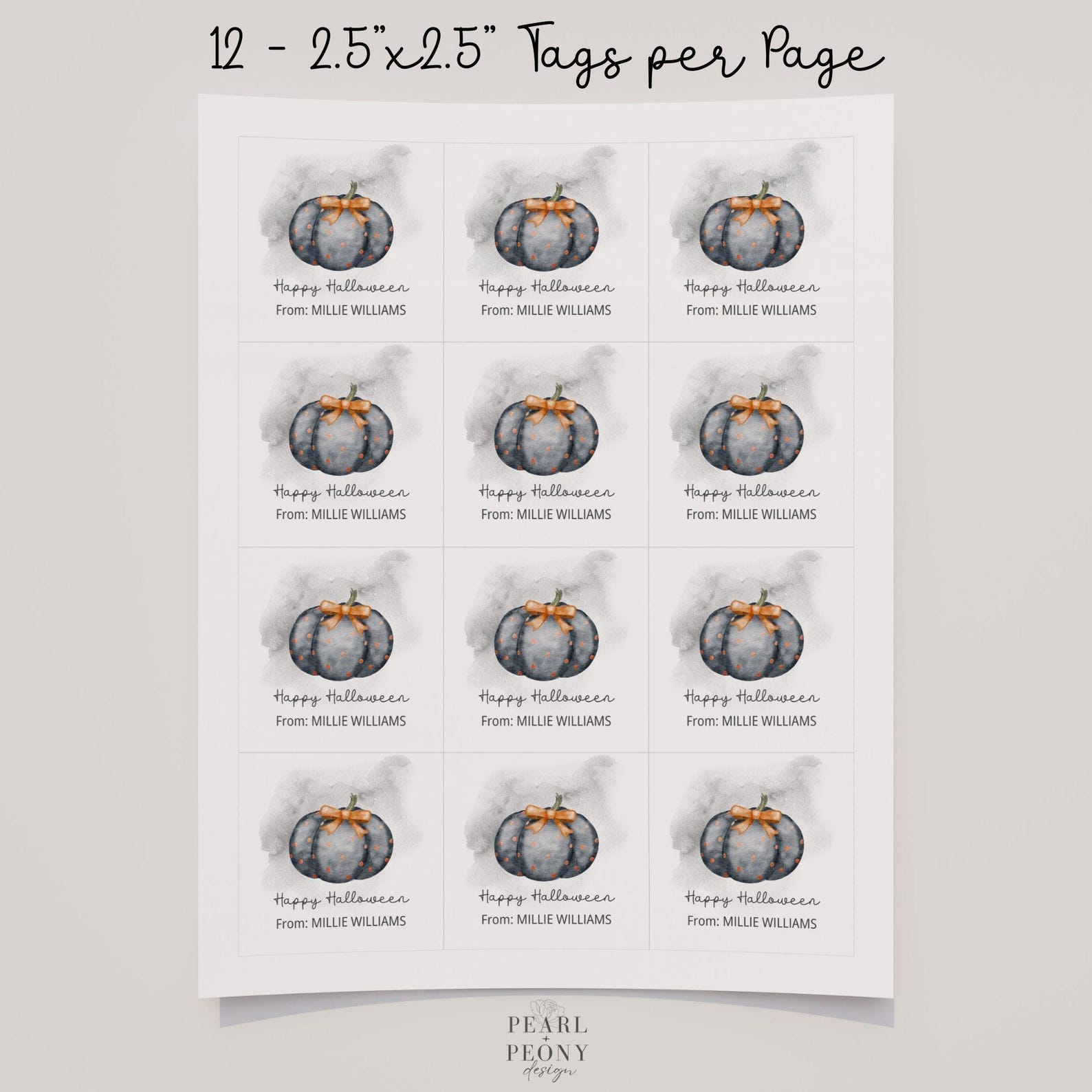 EDITABLE Halloween Gift Tag Template, Printable Classroom Party Favor ...