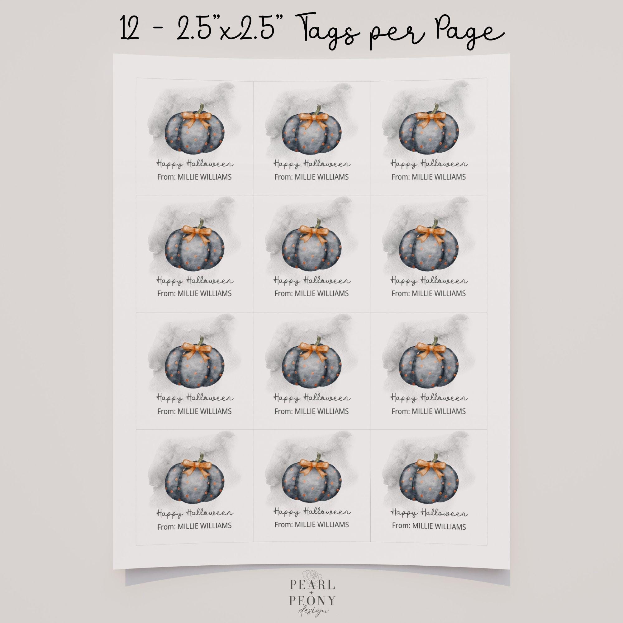 EDITABLE Halloween Gift Tag Template, Printable Classroom Party Favor ...