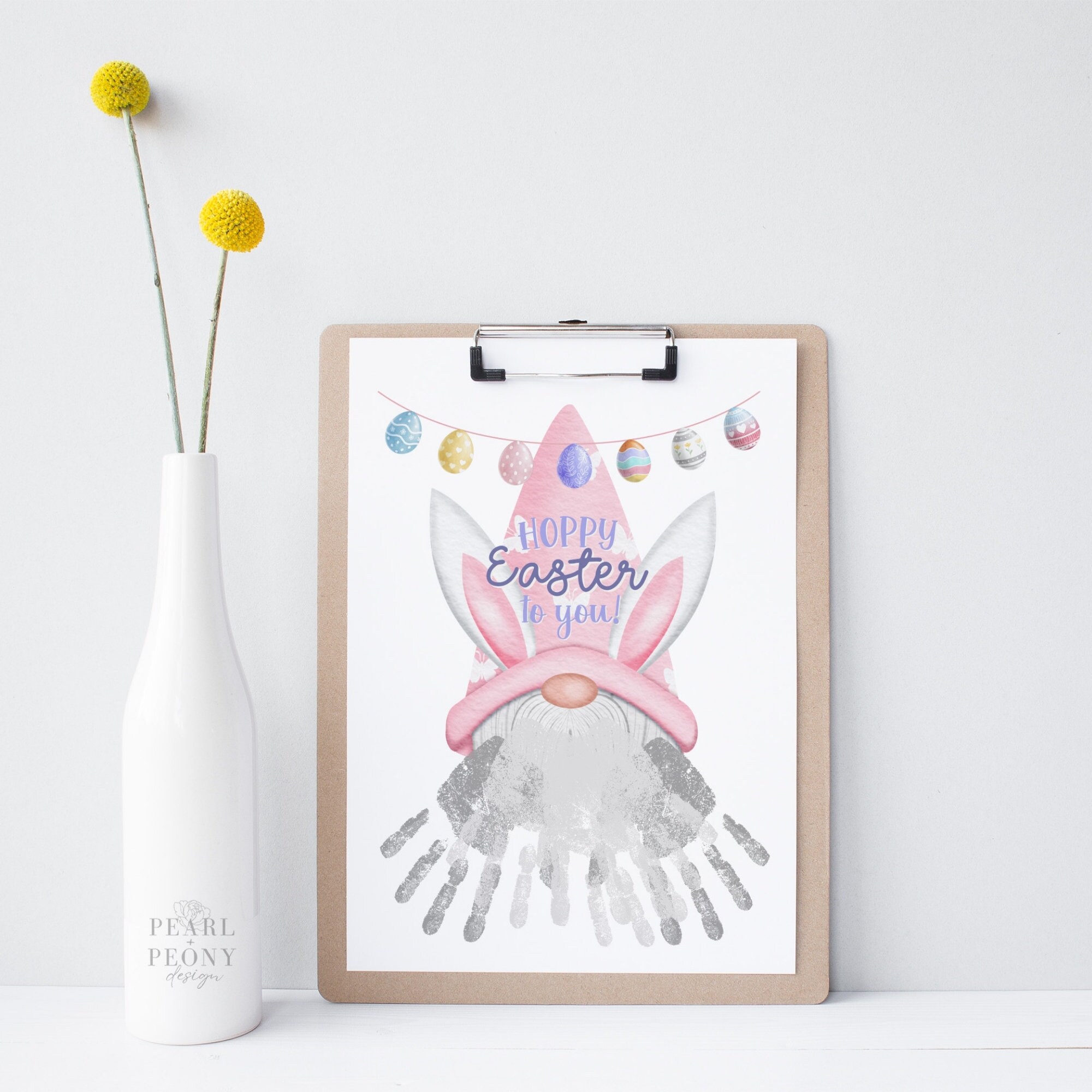 PRINTABLE Easter Handprint Art Craft for Kids, Gnome Keepsake Art ...