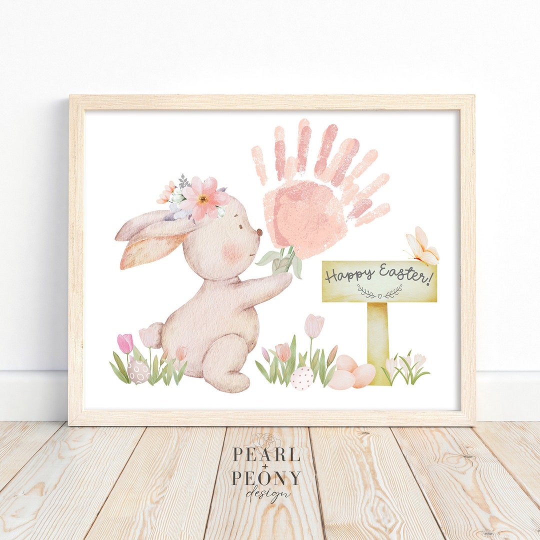 PRINTABLE Easter Handprint Art Craft for Kids, Bunny Keepsake Art ...