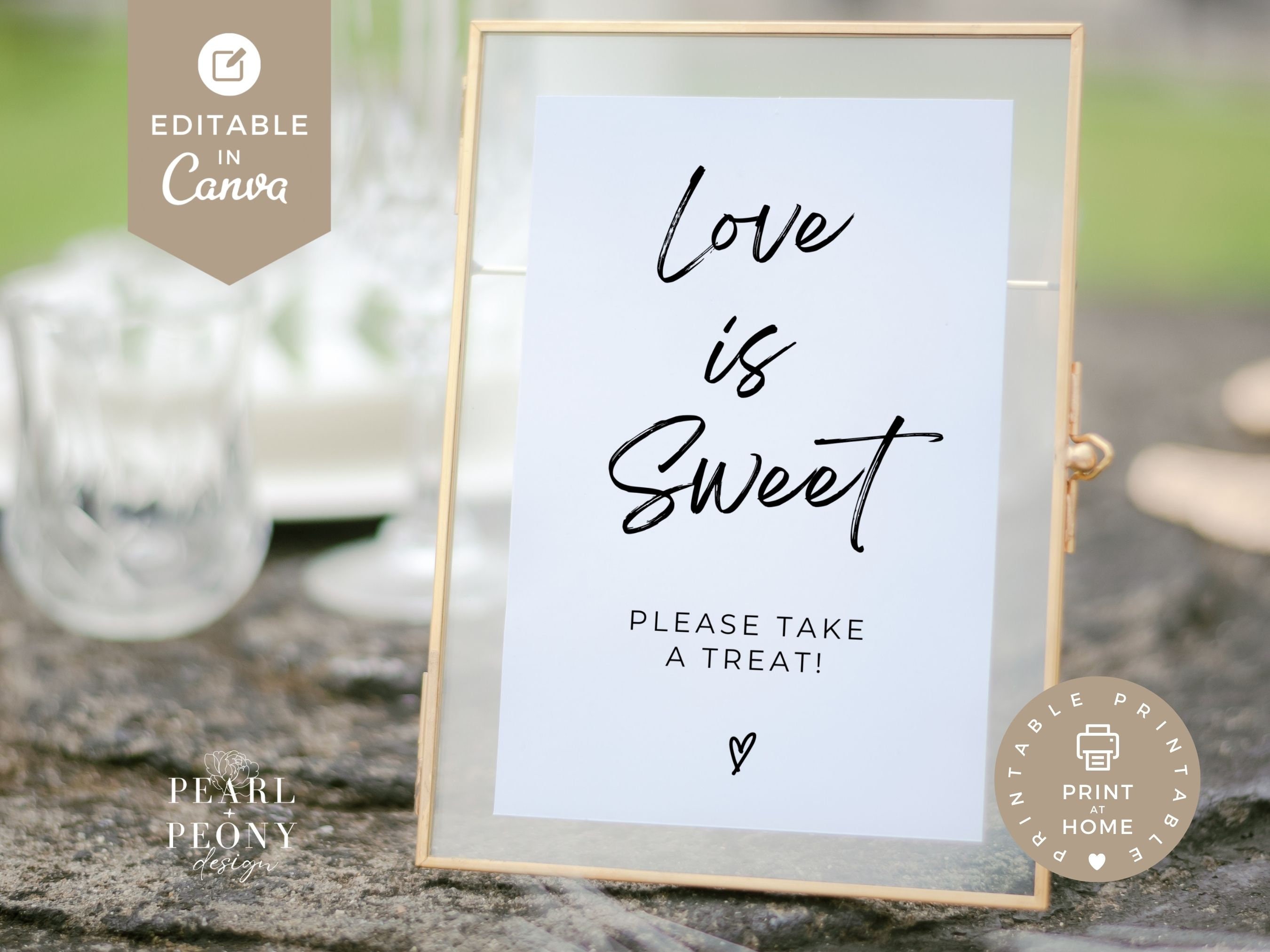 Love is Sweet Sign Template | Dessert Table Sign | Take a Treat Favor ...