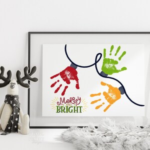 PRINTABLE Christmas Lights Handprint Art Craft for Toddlers, Kids ...