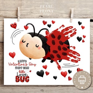 PRINTABLE Valentines Day Handprint Art Craft for Kids, Keepsake Art ...