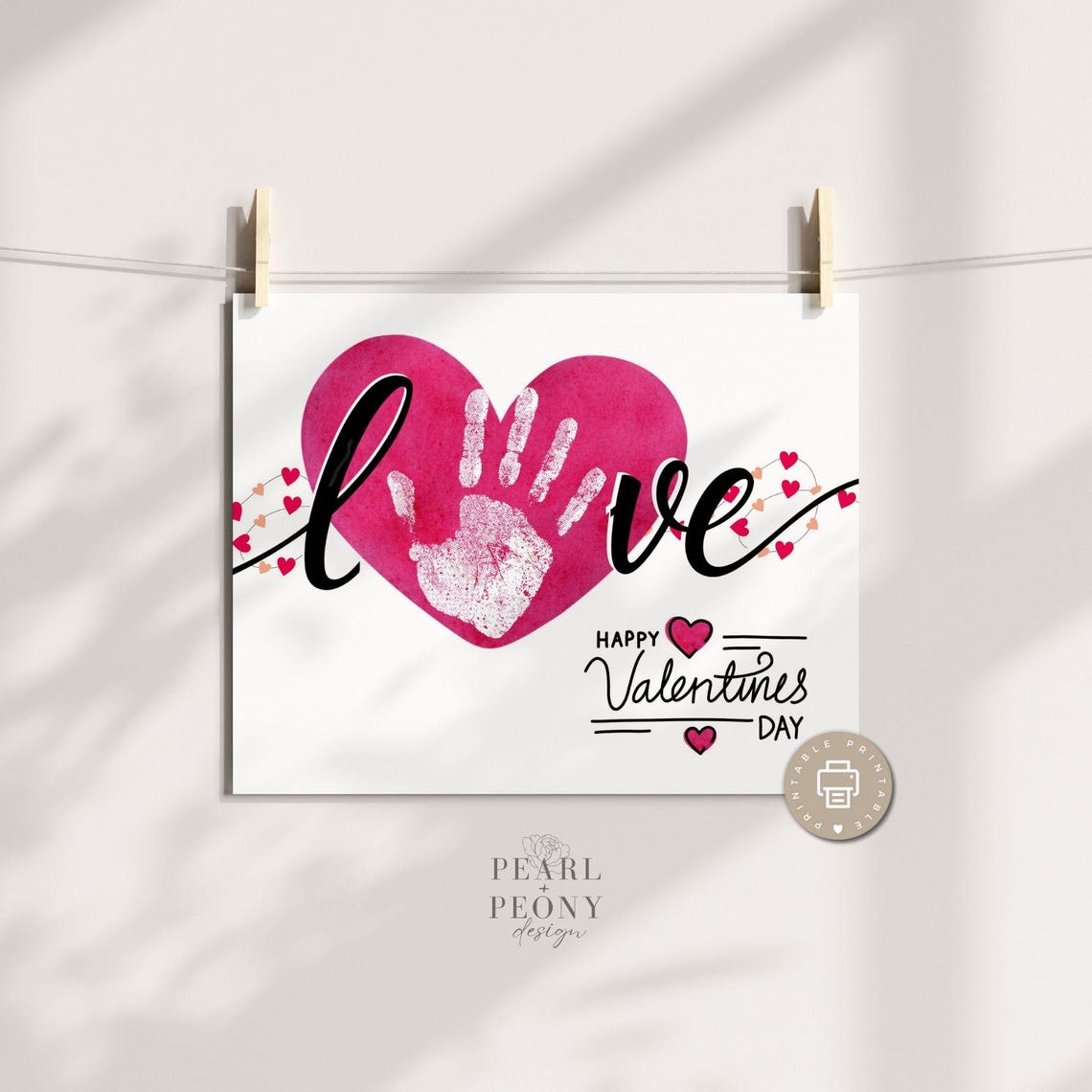 PRINTABLE Valentines Day Handprint Art Craft Project, Keepsake Art ...