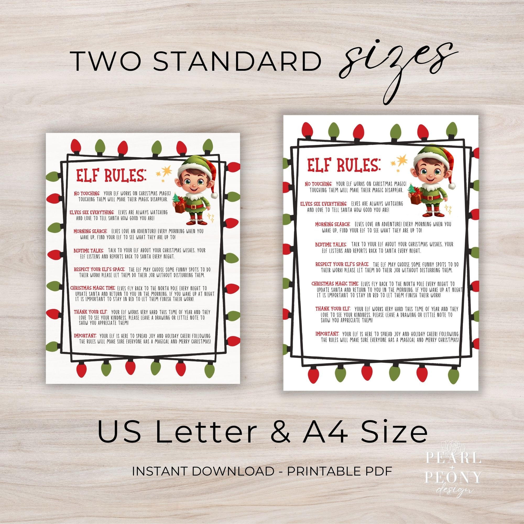 PRINTABLE Christmas Elf Rules Sign, Elf Magic Rules, Elf Arrival Rules ...
