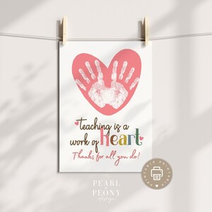 PRINTABLE Teacher Appreciation Handprint Art Craft, Keepsake Art ...