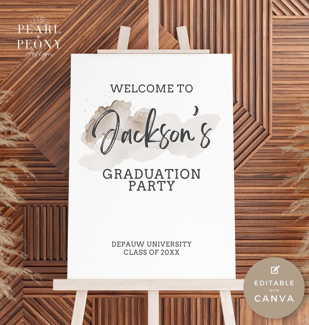 EDITABLE Graduation Party Welcome Sign Template | Modern Graduation ...