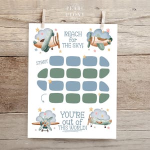 PRINTABLE Cute Airplane Reward Chart, Kids Chore Chart, Routine Sticker ...