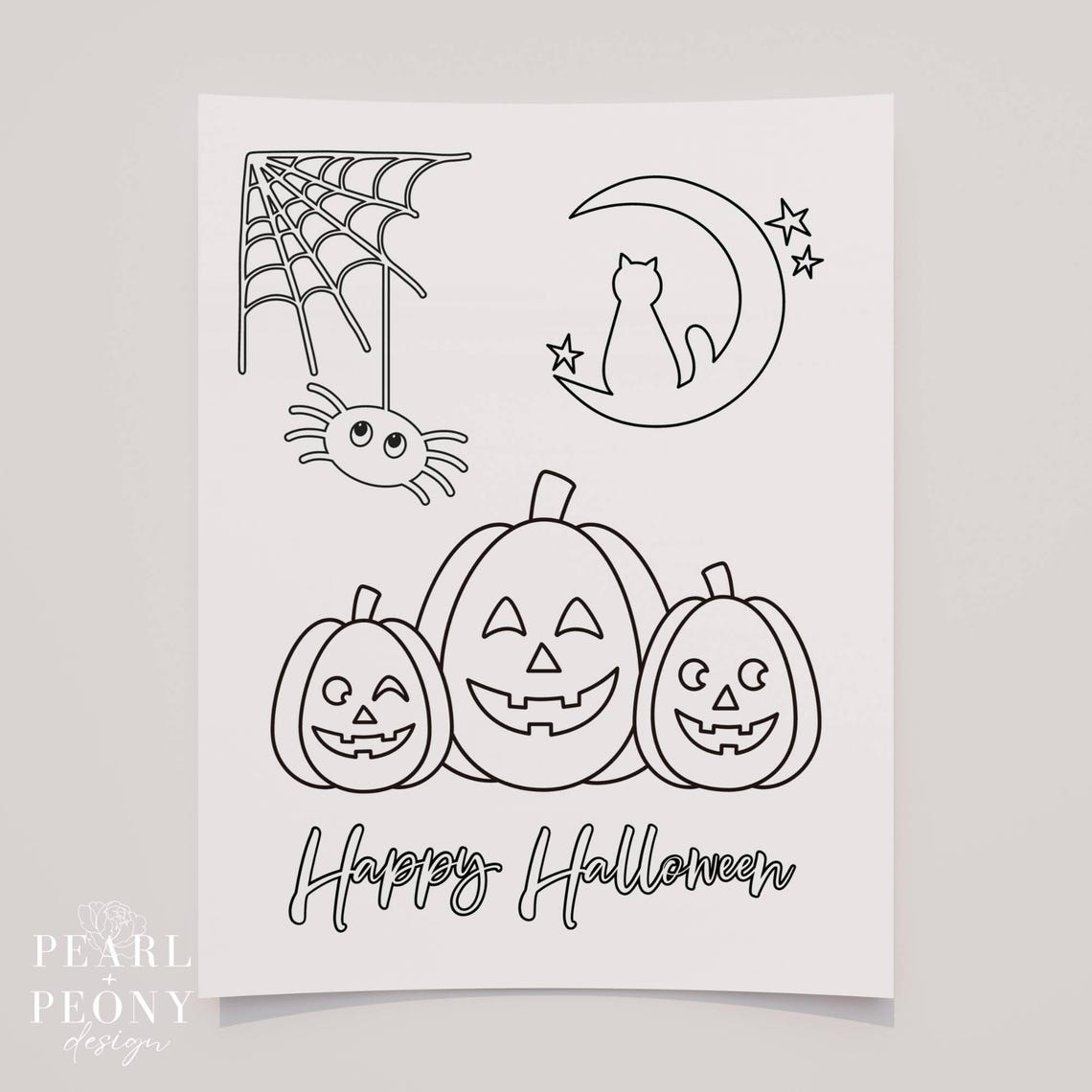 PRINTABLE Halloween Coloring Page, Fall Art Craft, Preschool ...