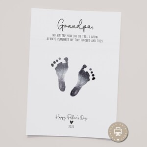 PRINTABLE Grandpa Fathers Day Handprint Footprint Art Craft, Baby ...
