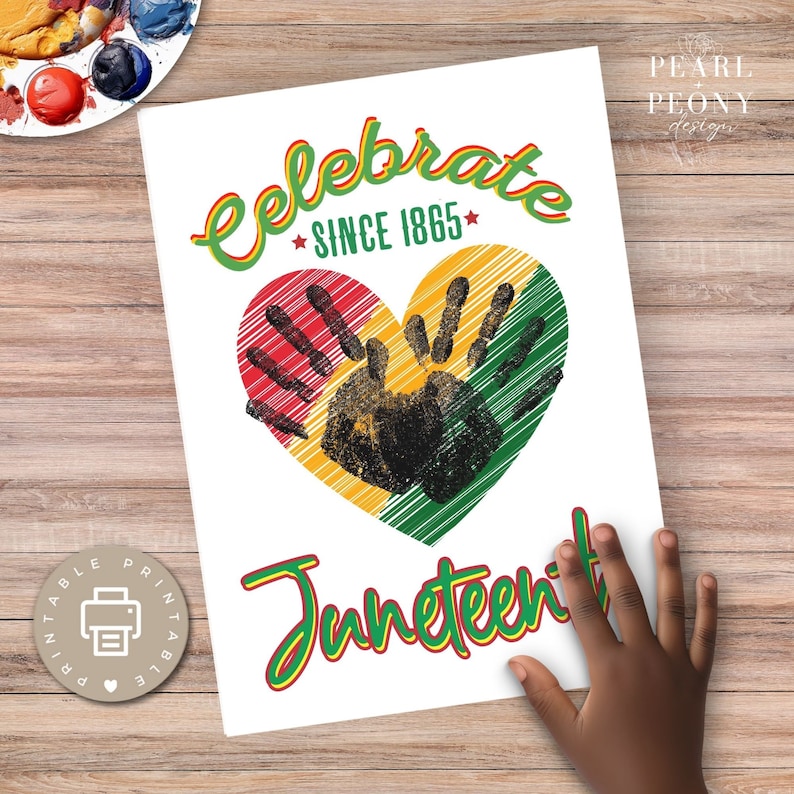 PRINTABLE Juneteenth Handprint Art Craft for Kids, Freedom Day Keepsake ...