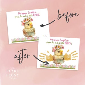 PRINTABLE Easter Handprint Art Craft for Kids, Chick Keepsake Art ...