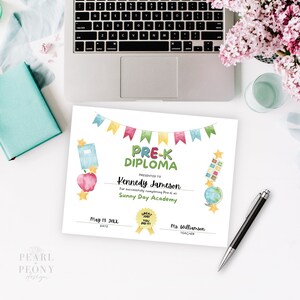 EDITABLE Pre-k Graduation Diploma Template, Printable Custom Pre-k ...