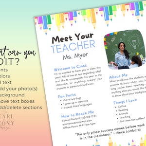 EDITABLE Meet the Teacher Template, Back to School Flyer, Teacher ...