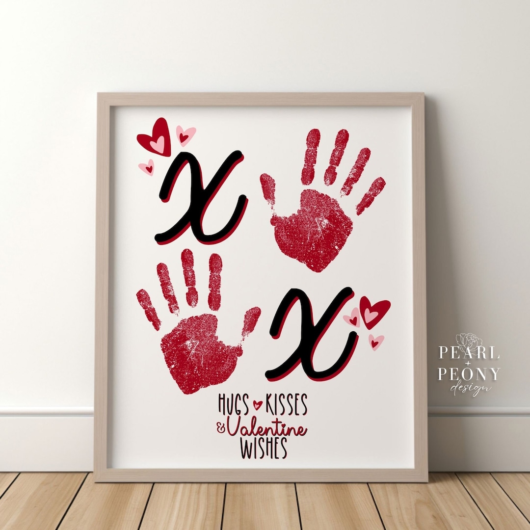 PRINTABLE Valentines Day Handprint Art Craft for Kids, Keepsake Art ...